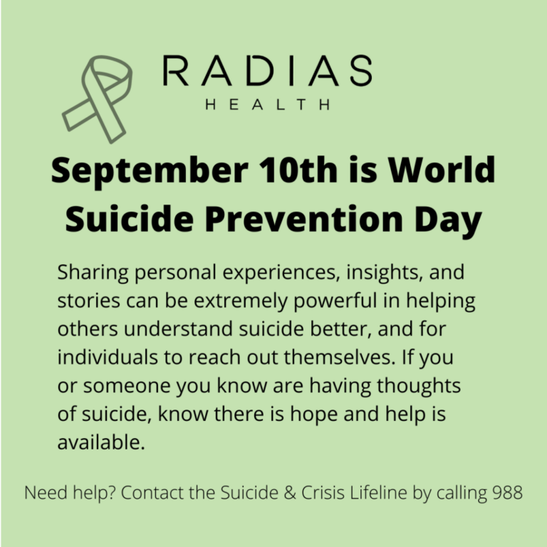 September 10th is World Suicide Prevention Day - RADIAS Health